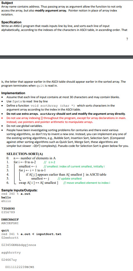 Solved Subject Array Name Contains Address Thus Passing