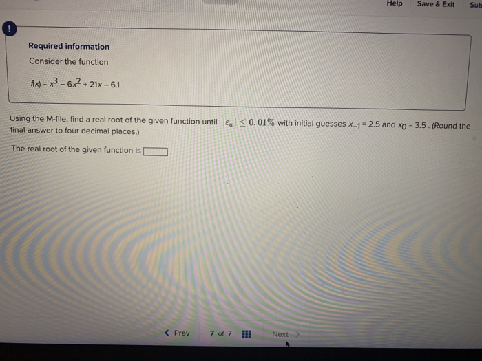 Solved Help Save & Exit Sub Required information Consider | Chegg.com