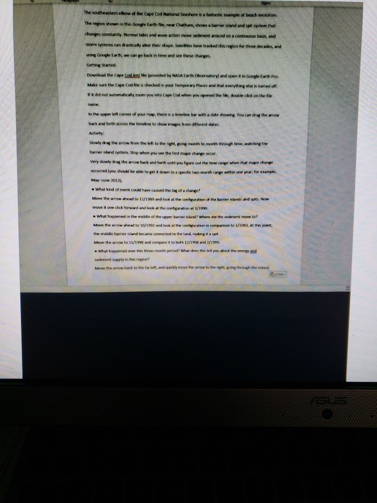 The southeastem elbow of the Cape Cod National | Chegg.com