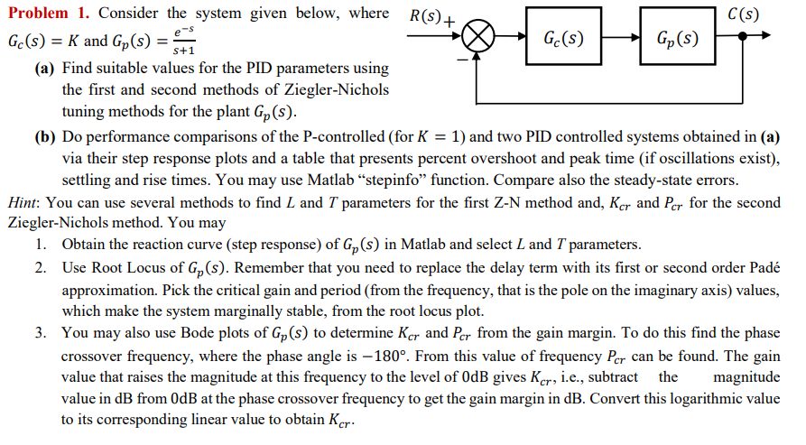 Problem 1. Consider the system given below, where | Chegg.com