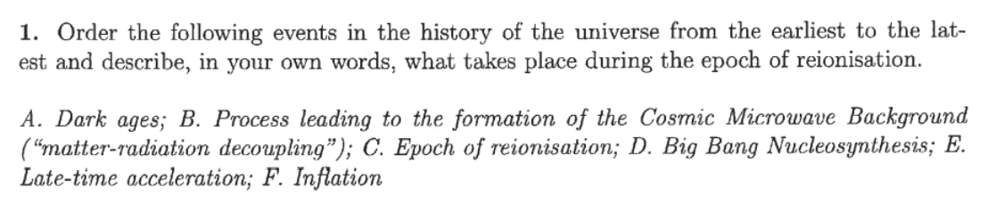 Solved 1. Order the following events in the history of the | Chegg.com