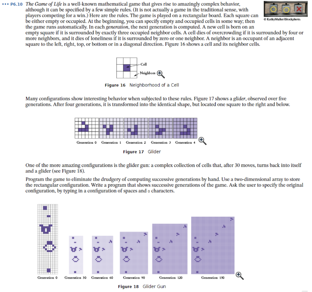 Solved ... P6.10 The Game of Life is a well-known | Chegg.com