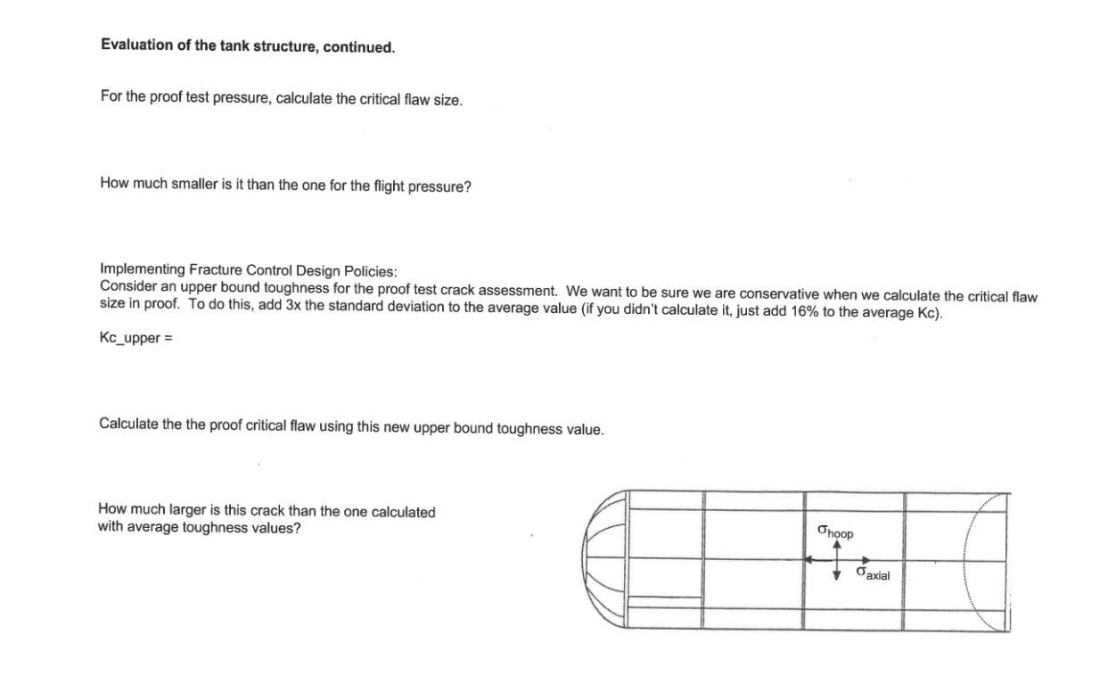 For the proof test pressure, calculate the critical | Chegg.com