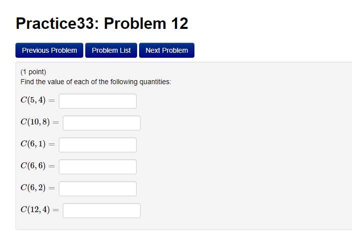 Solved Practice33: Problem 12 Previous Problem Problem List | Chegg.com