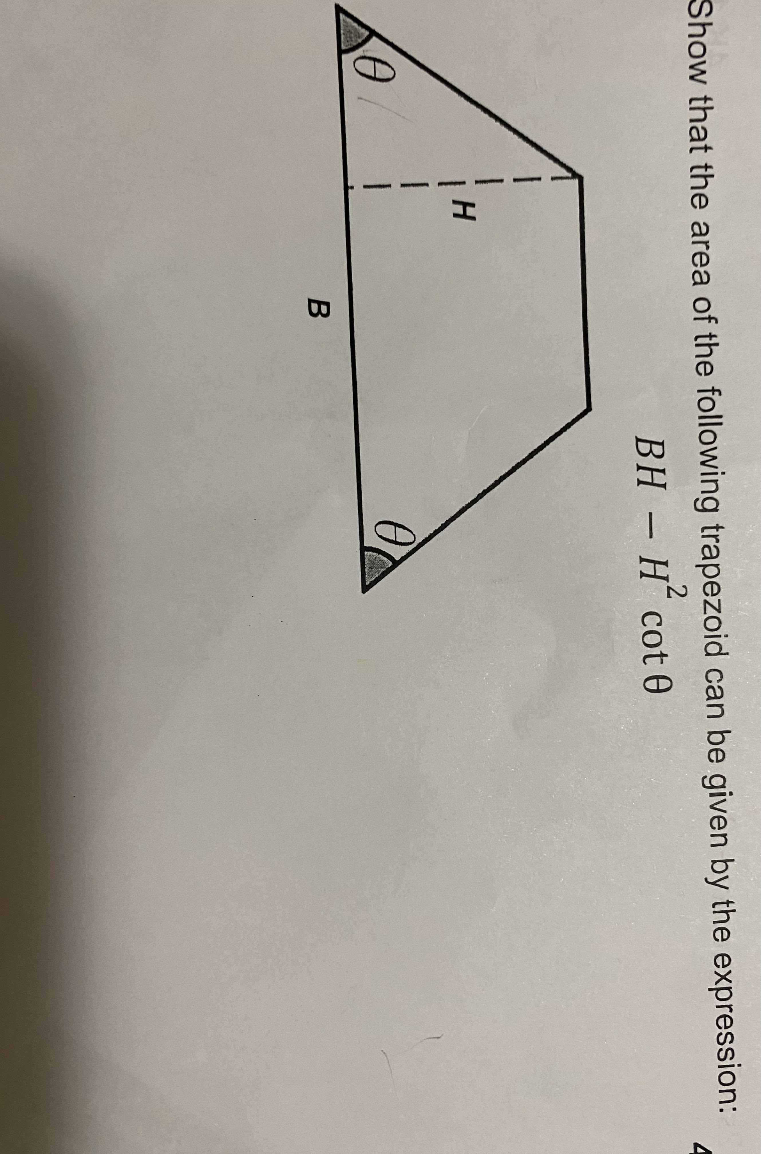 Solved Show that the area of the following trapezoid can be | Chegg.com
