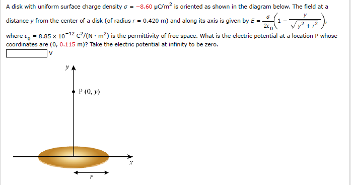 Solved A disk with uniform surface charge density | Chegg.com