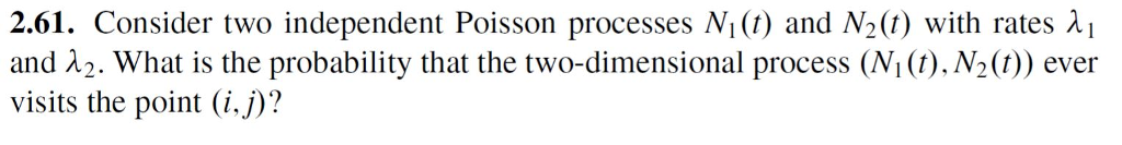 Solved 2.61. Consider two independent Poisson processes | Chegg.com