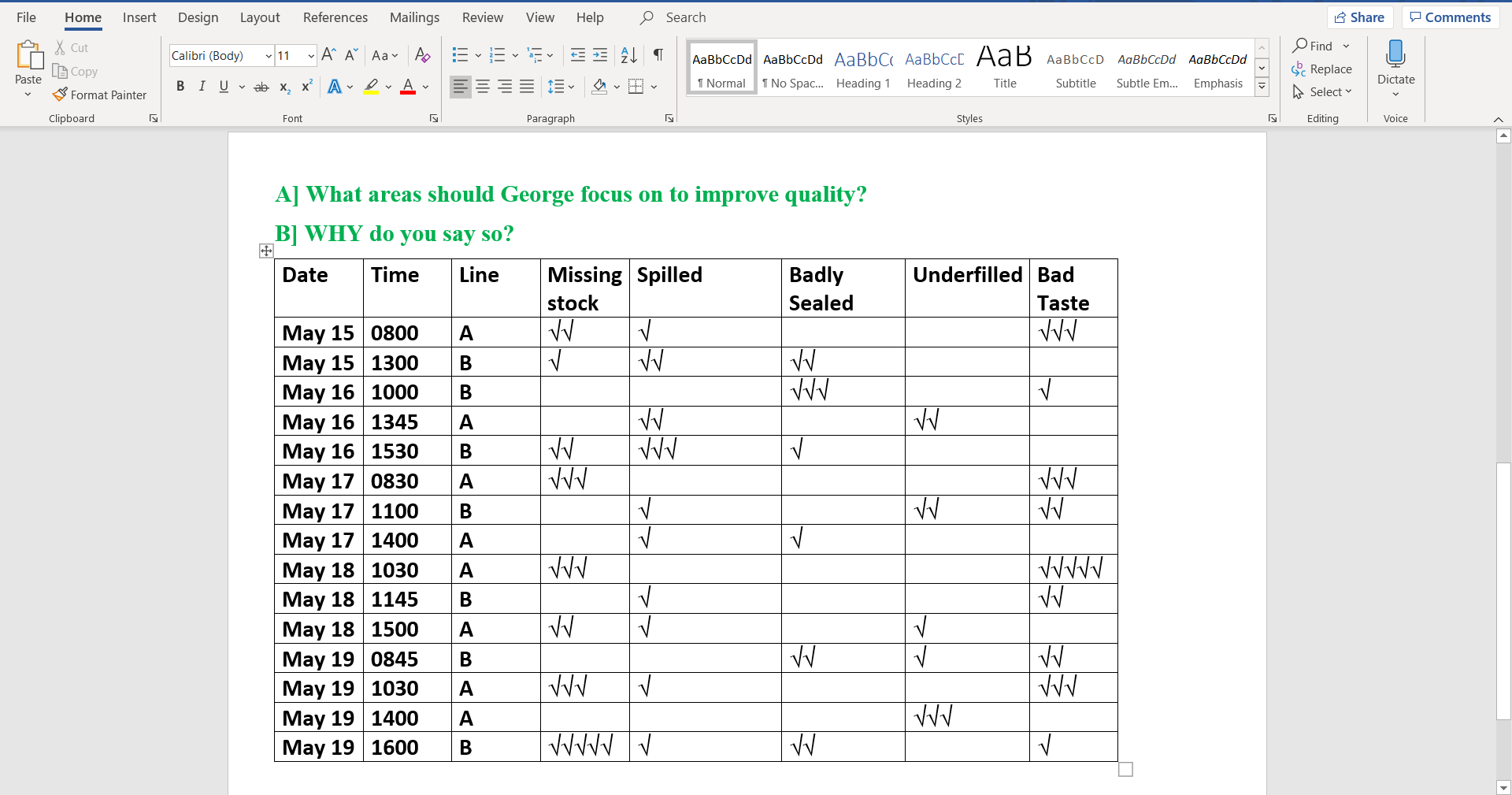 Solved File Home Insert Design Layout References Mailings | Chegg.com