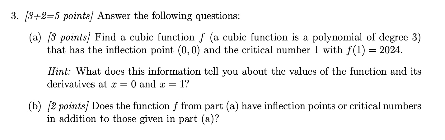 Solved [3+2=5 points ] Answer the following questions: (a) | Chegg.com