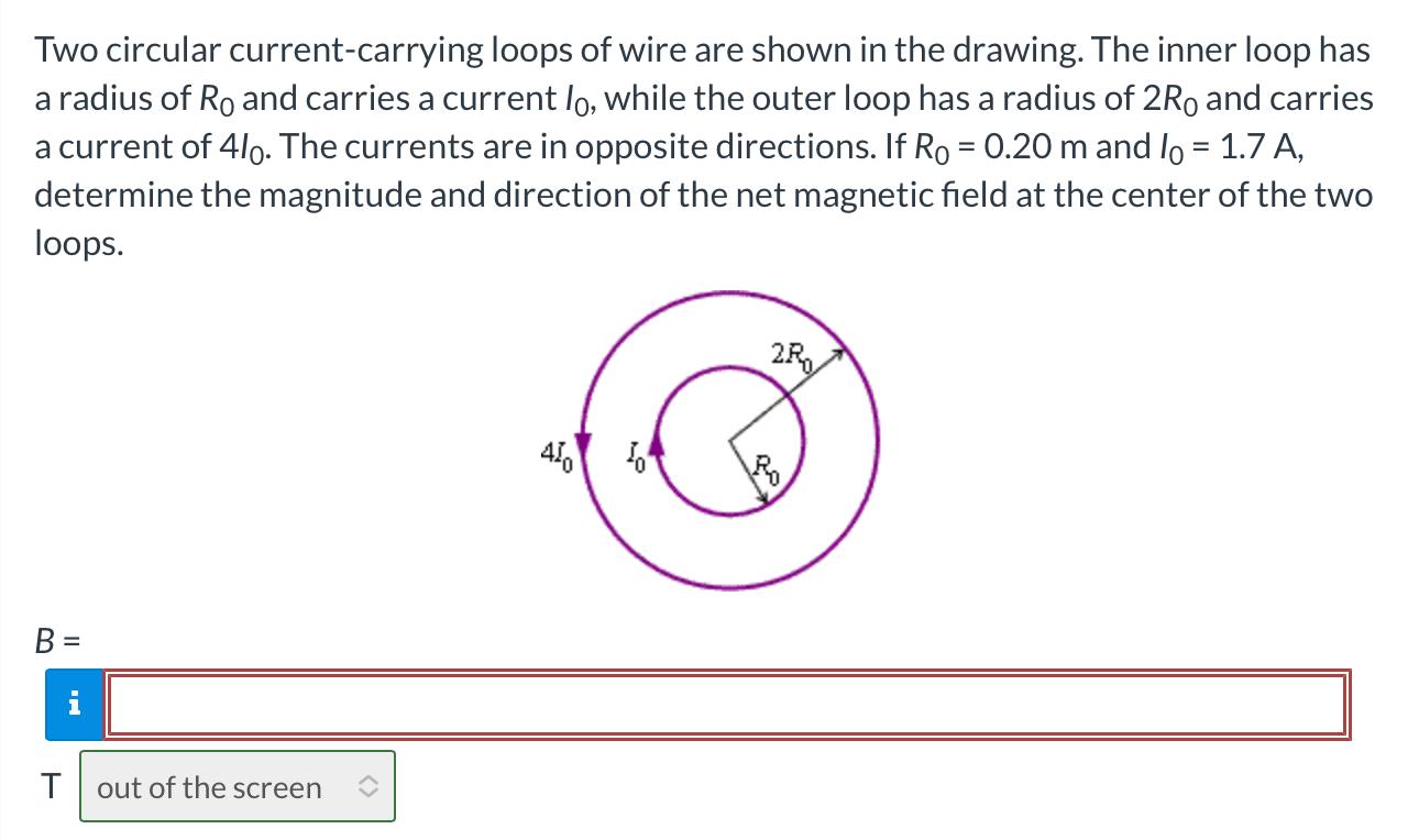 Solved Two circular current-carrying loops of wire are shown | Chegg.com