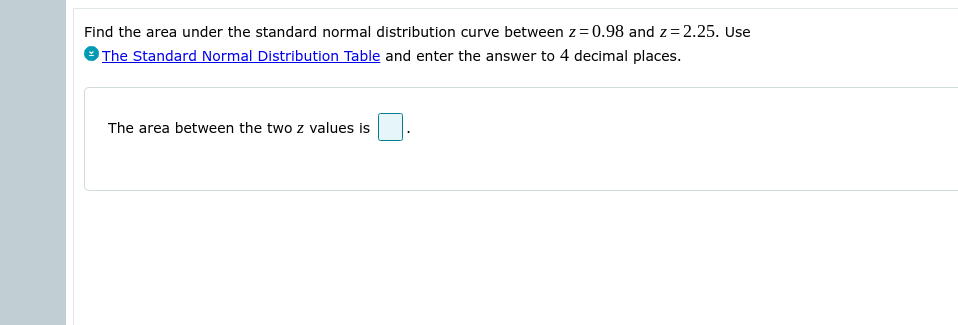 Solved Find the area under the standard normal distribution | Chegg.com