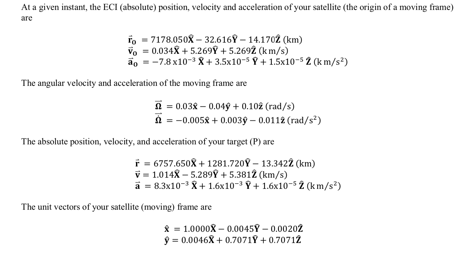 Solved At a given instant, the ECI (absolute) position, | Chegg.com