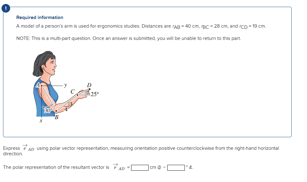 Solved Required information A model of a person's arm is | Chegg.com
