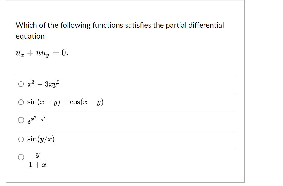 Solved Which of the following functions satisfies the | Chegg.com