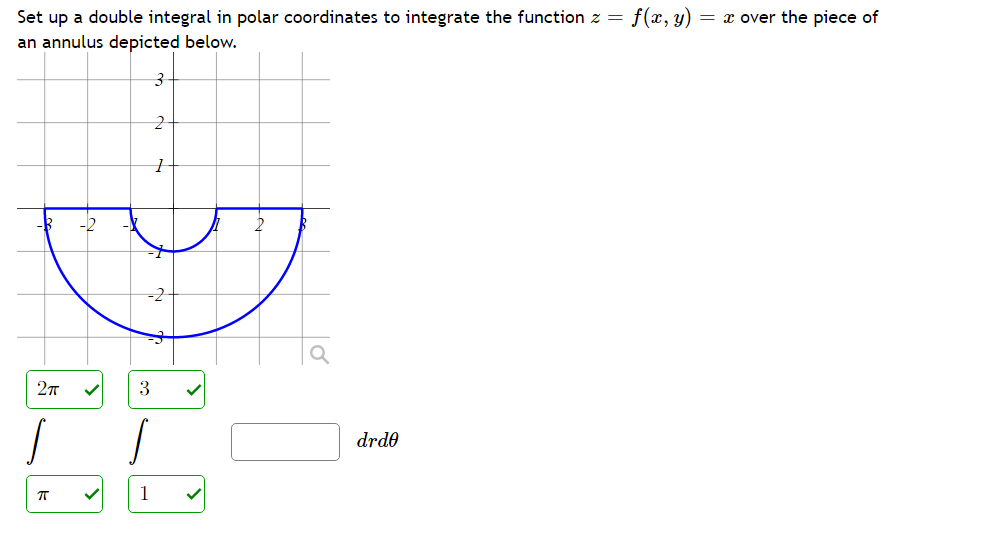 Solved Set up a double integral in polar coordinates to | Chegg.com