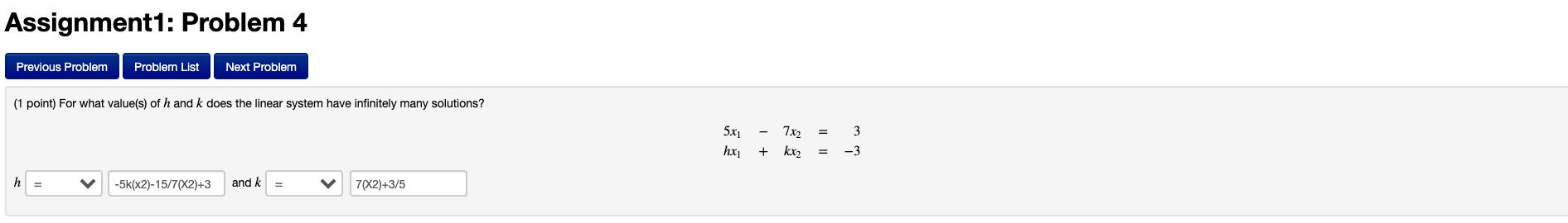 Solved Assignment1 Problem 4 Previous Problem Problem List 
