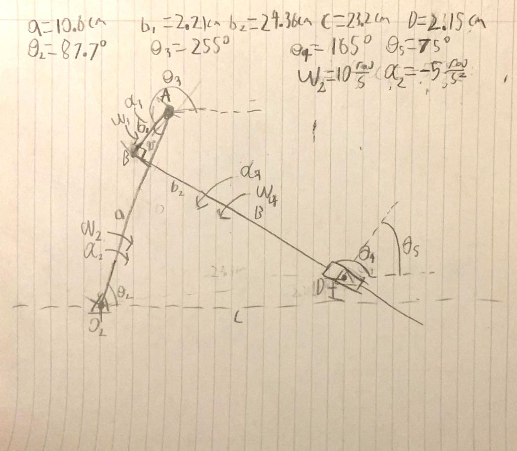 Use velocity and acceleration analysis to find omega | Chegg.com
