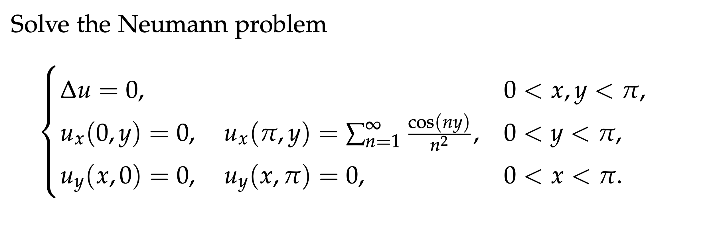 Solved Solve The Neumann Problem