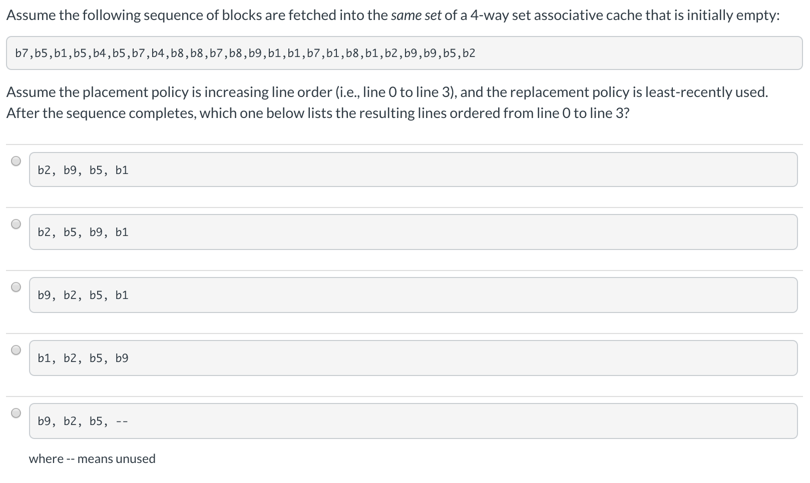 Solved Assume the following sequence of blocks are fetched | Chegg.com