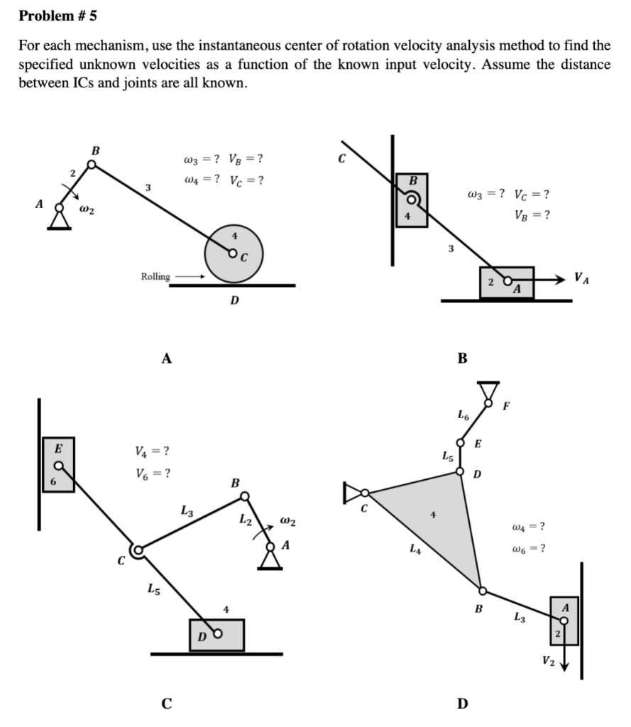 Solved Problem #5 For each mechanism, use the instantaneous | Chegg.com