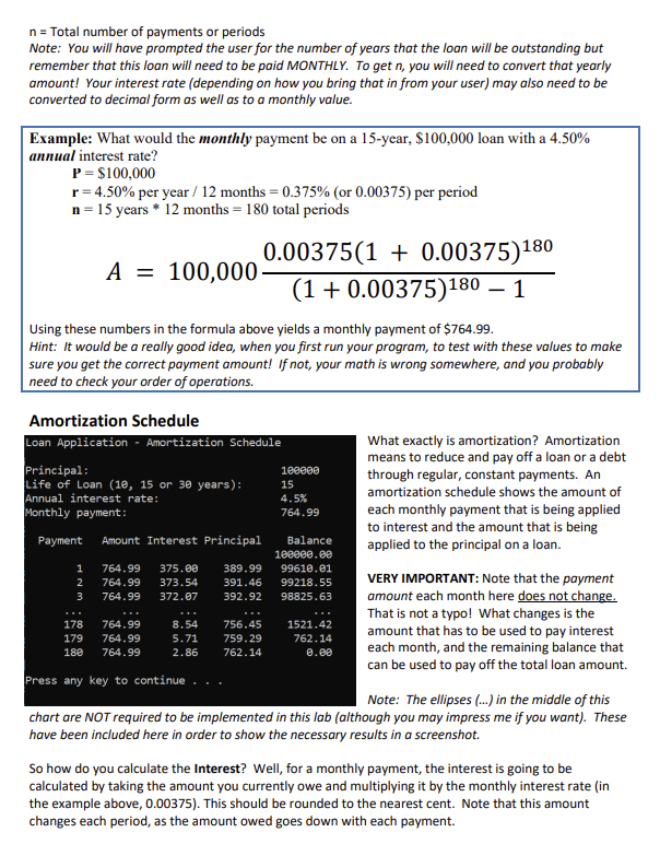 Solved CSIS 112: Lab \#1 Customer Loan Payments: Amortizing | Chegg.com