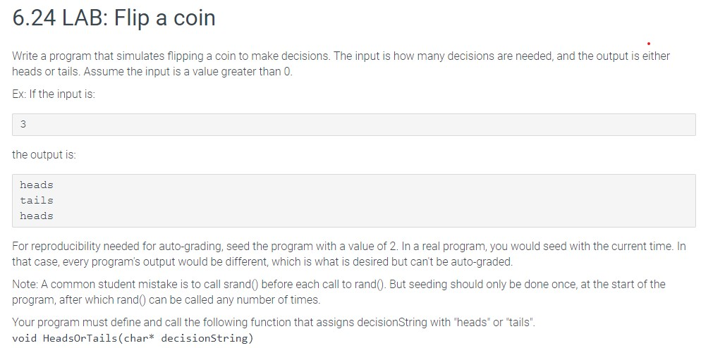 Solved 624 Lab Flip а Con Write A Program That Simulates