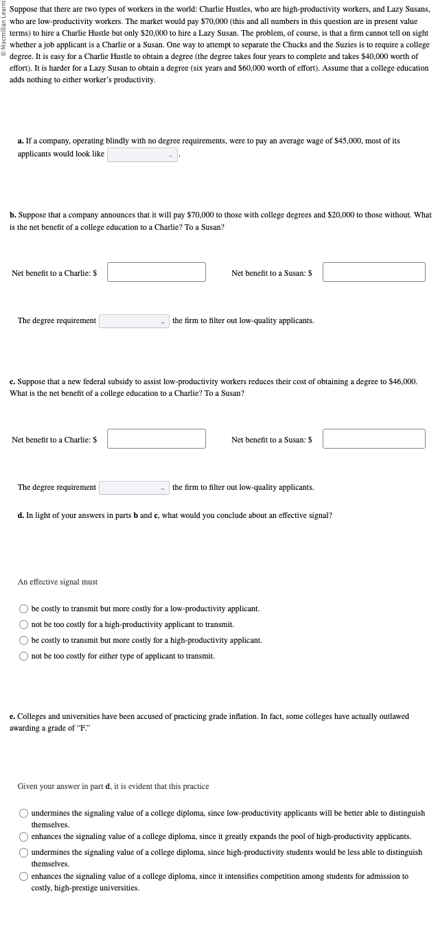 Solved Suppose that there are two types of workers in the | Chegg.com