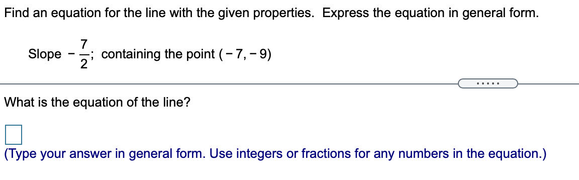 Solved Find an equation for the line with the given | Chegg.com