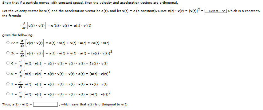 Solved Show that if ﻿a particle moves with constant speed, | Chegg.com