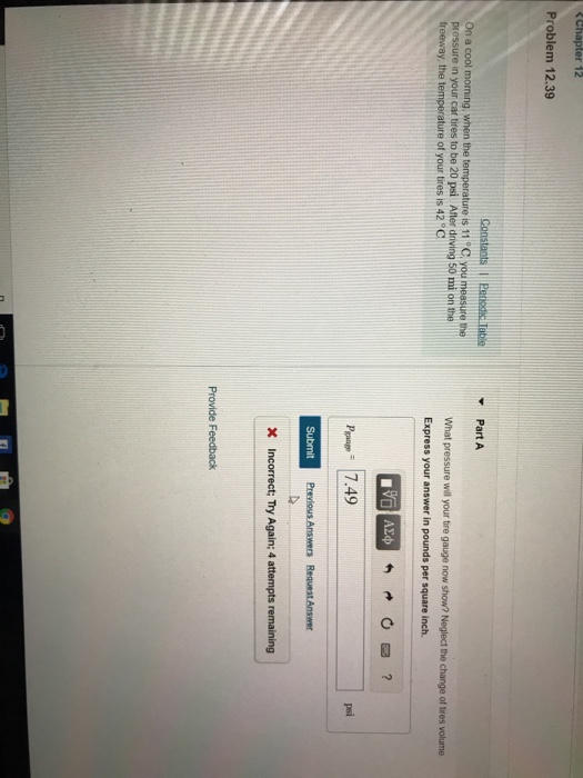 Solved Chapter 12 Problem 12.39 Constants i Perodic Tabe | Chegg.com