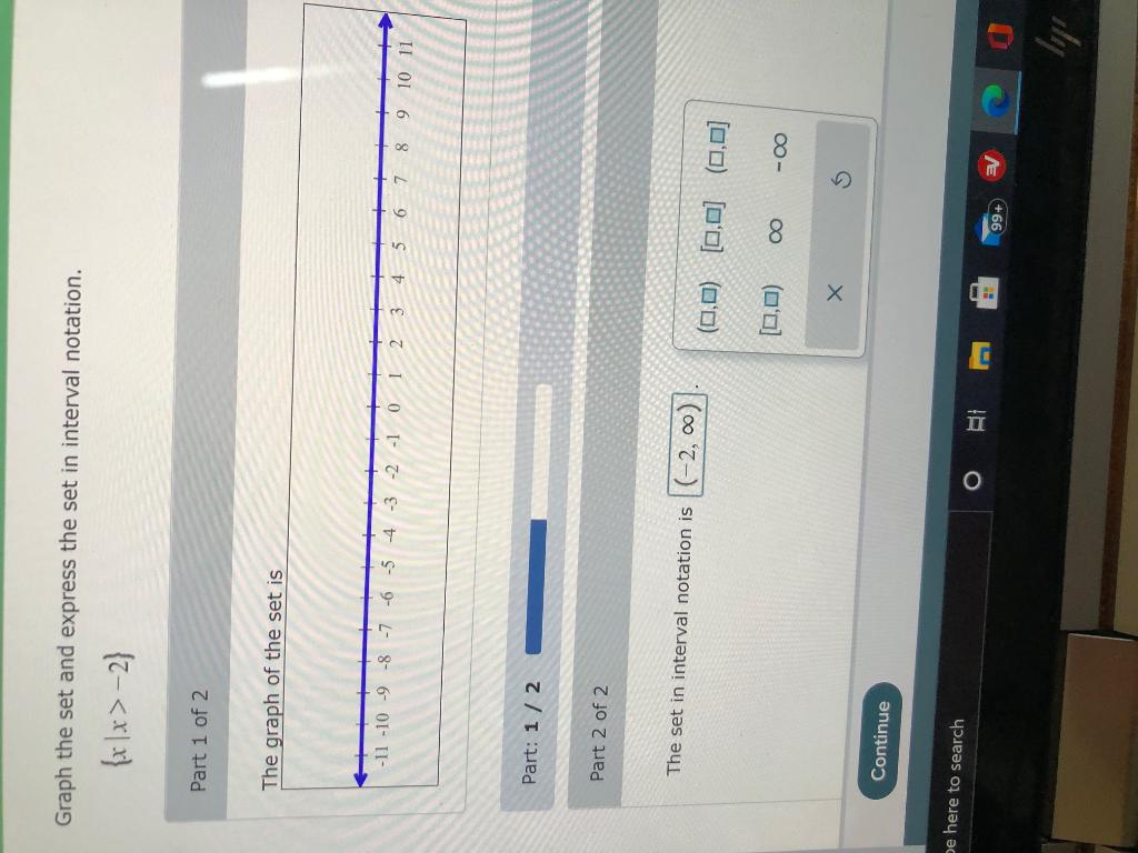 Solved Graph the set and express the set in interval | Chegg.com