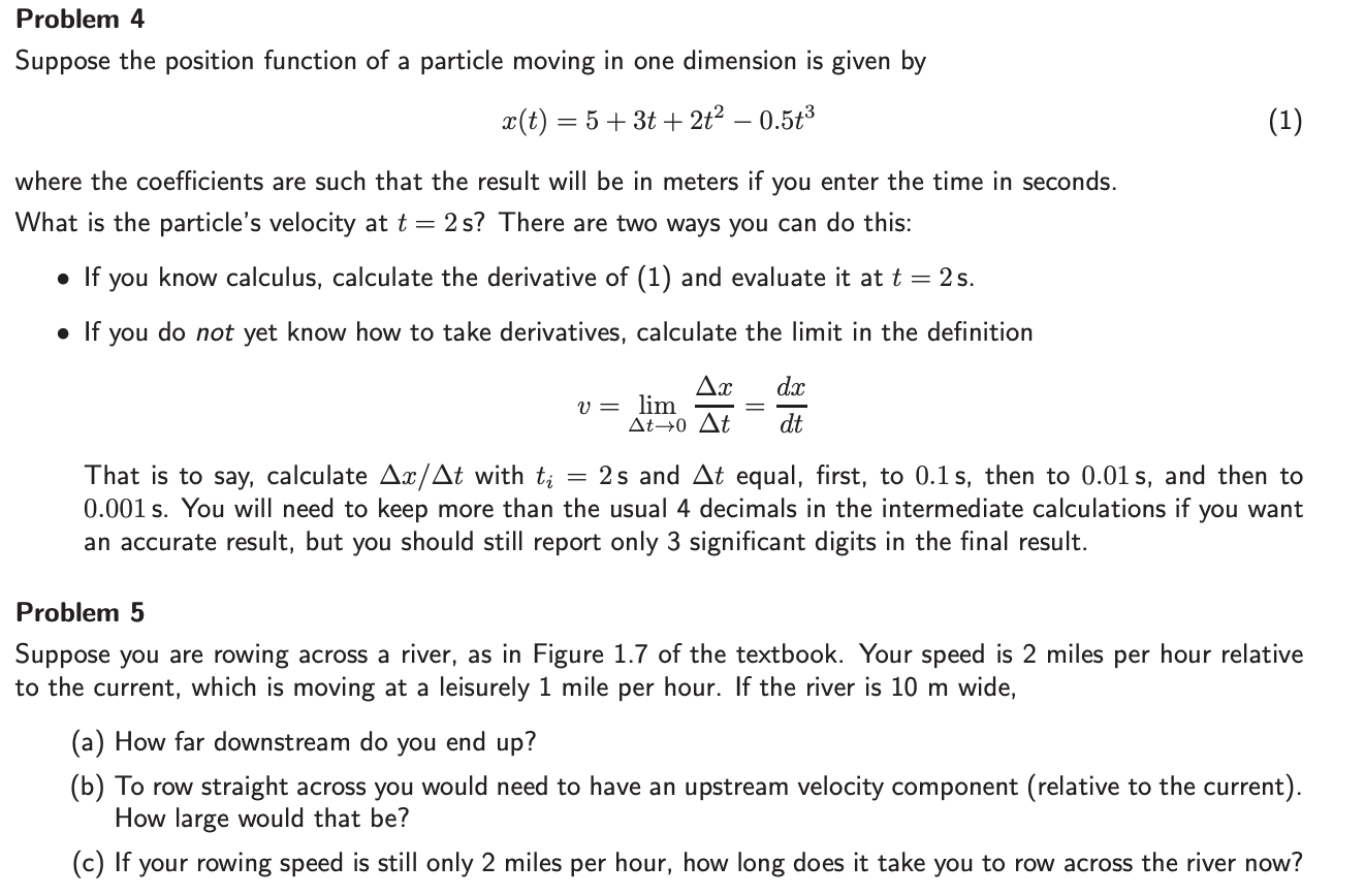 Solved Figure 1 7 Rowing Across A River If You Head