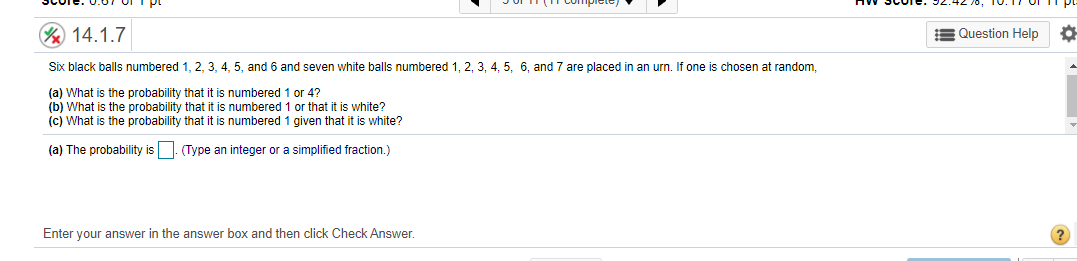 Solved six black balls numbered 1, 2, 3, 4,5 and 6 white | Chegg.com