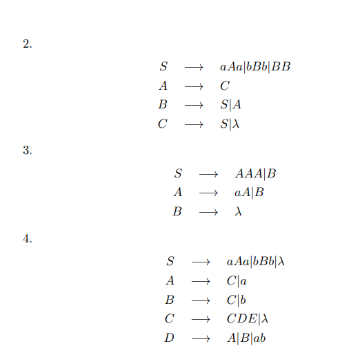 Solved 5 Transformation Of Grammars For Each Of The