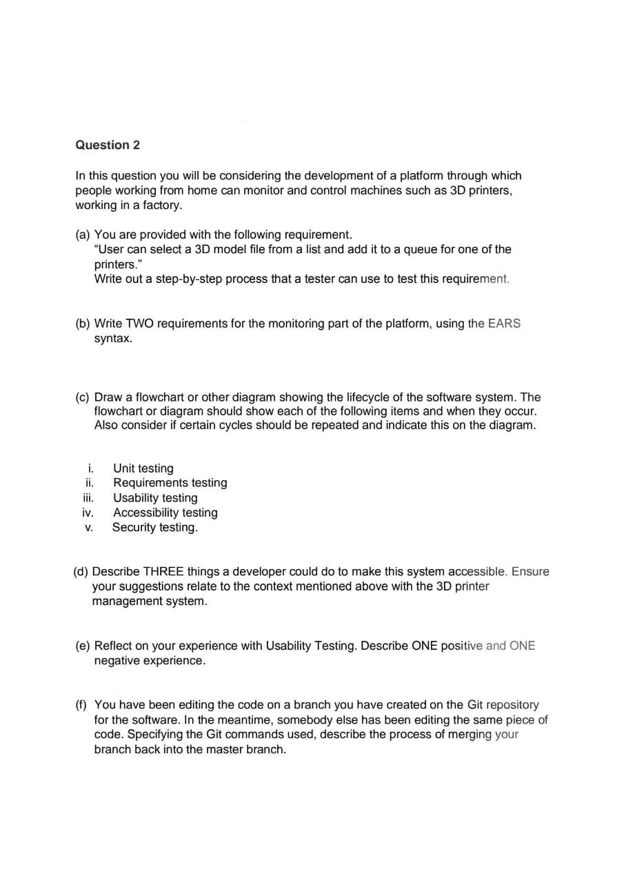 Solved Question 2 In this question you will be considering | Chegg.com