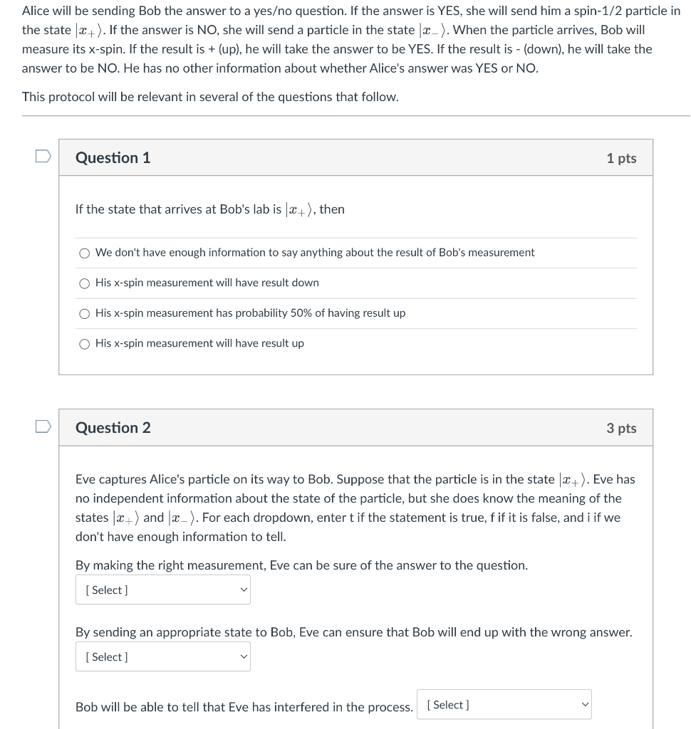 Solved Alice will be sending Bob the answer to a yes/no | Chegg.com