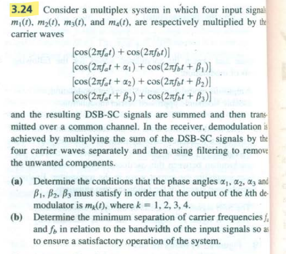 324 Consider A Multiplex System In Which Four Input 