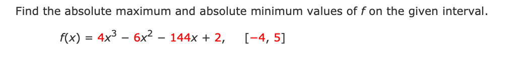 Solved Find the absolute maximum and absolute minimum values | Chegg.com