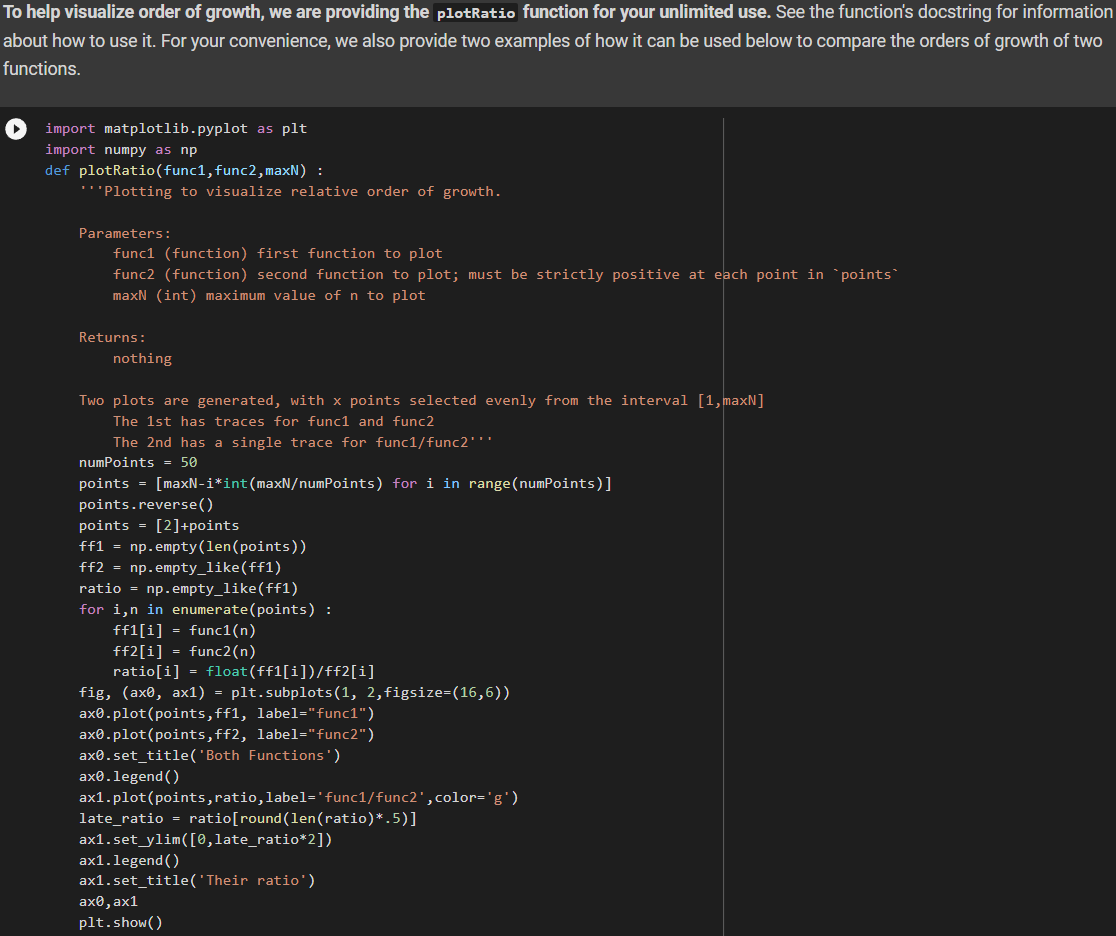 Solved Please answer deliverable #6, the plotRatio function | Chegg.com