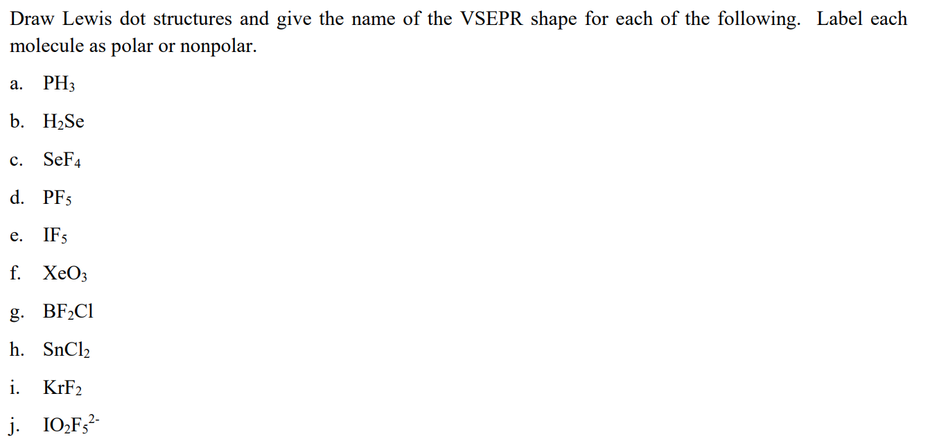 Solved Draw Lewis dot structures and give the name of the | Chegg.com