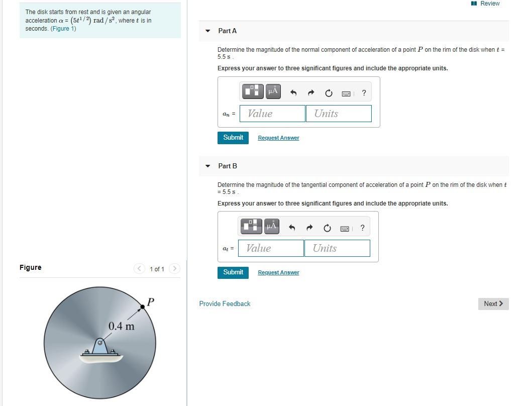 Solved I Review The Disk Starts From Rest And Is Given An 