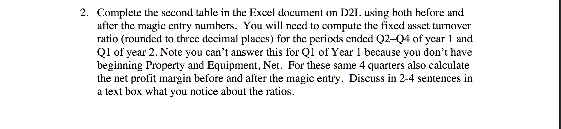 Solved Complete the second table in the Excel document on | Chegg.com