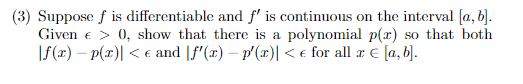 Solved (3) ﻿Suppose f ﻿is differentiable and f' ﻿is | Chegg.com