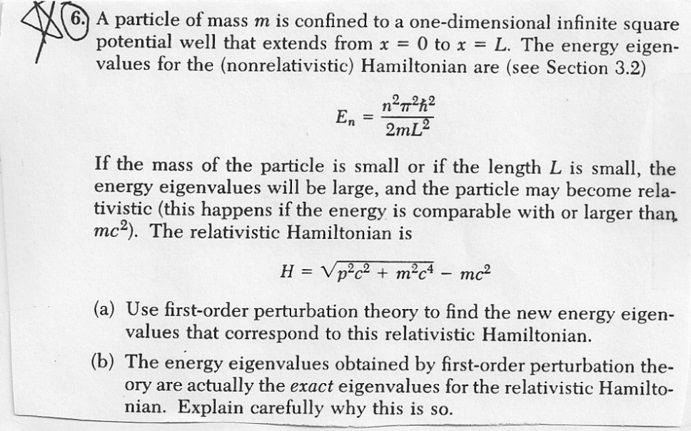 Solved 6) A particle of mass m is confined to a | Chegg.com