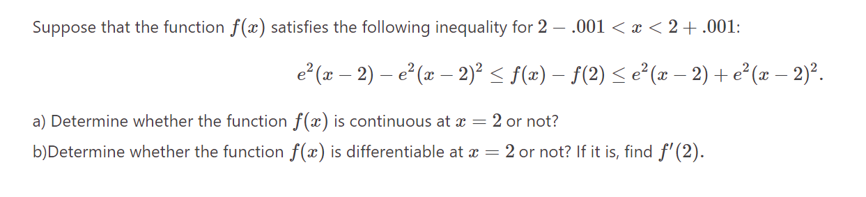 Solved Suppose that the function f(x) satisfies the | Chegg.com