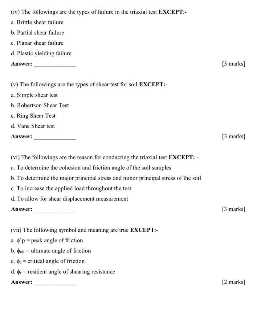 Solved (iv) The followings are the types of failure in the | Chegg.com