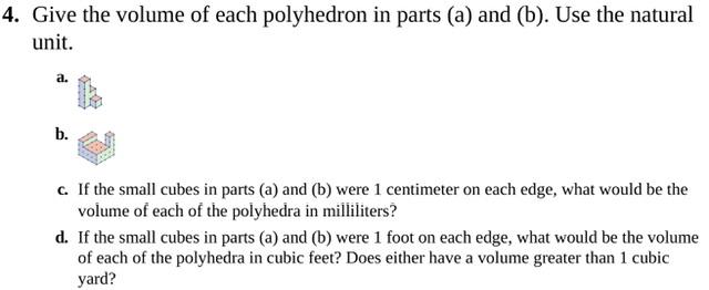 Give the volume of each polyhedron in parts (a) and | Chegg.com