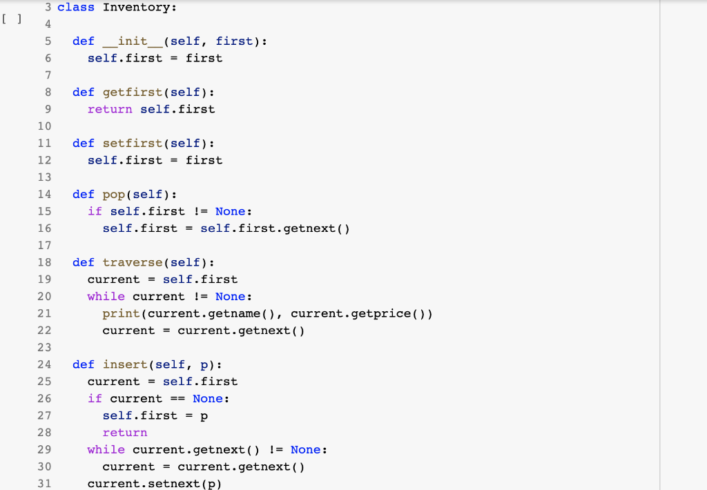 Solved Add the following two methods to the Inventory linked | Chegg.com