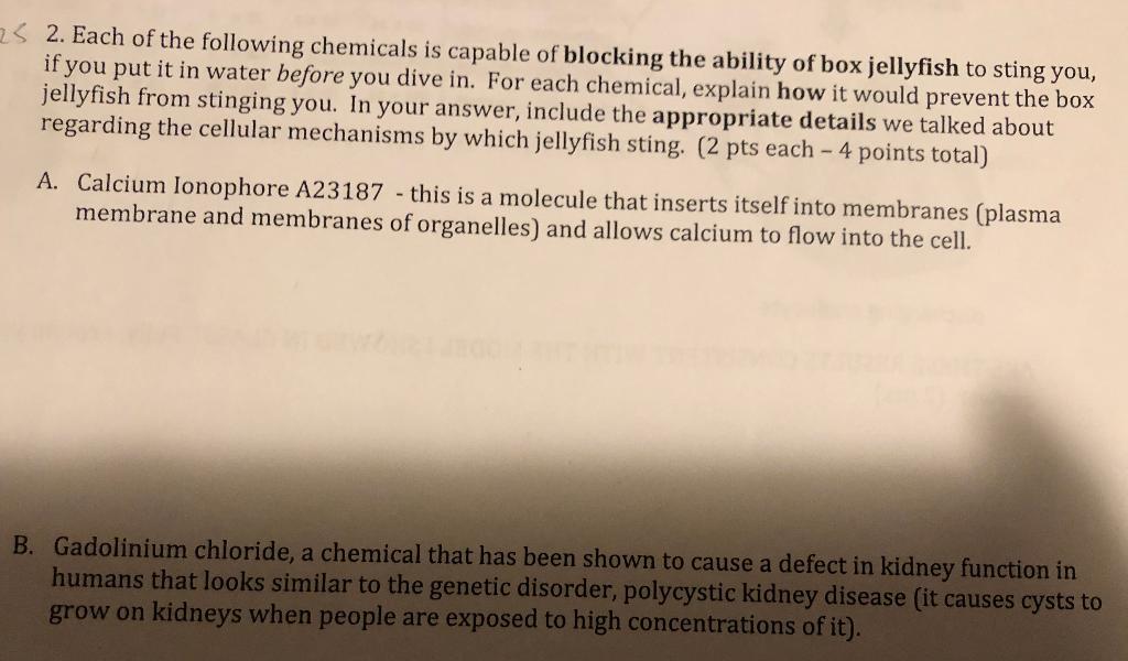 Solved 2. Each of the following chemicals is capable of | Chegg.com