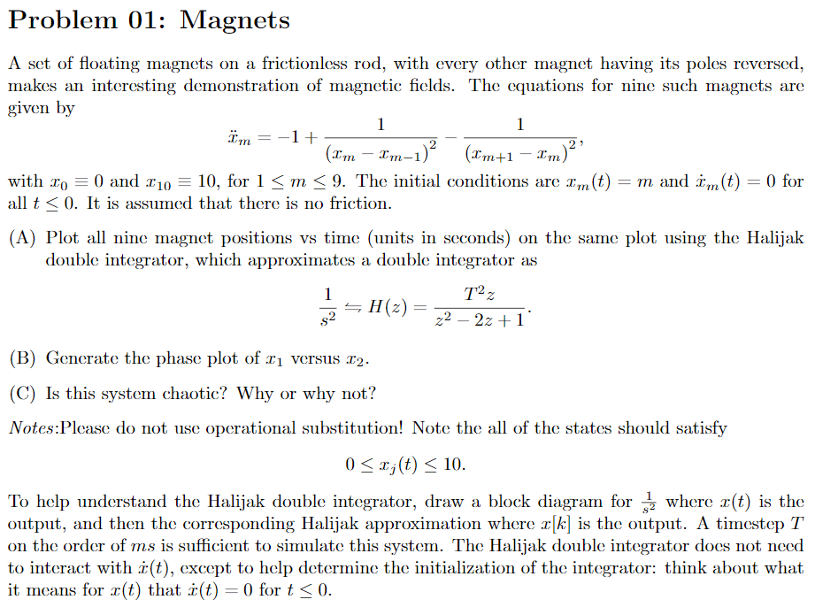 Problem 01: Magnets A set of floating magnets on a | Chegg.com